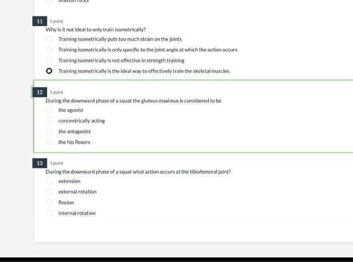 Solved 1 point Why is it not ideal to only train | Chegg.com
