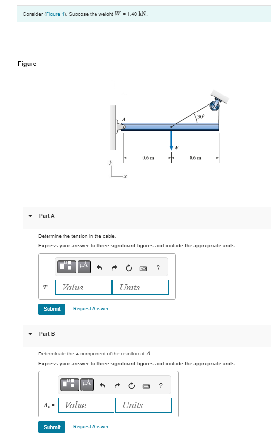 Solved Consider (Figure 1). ﻿Suppose the weight | Chegg.com