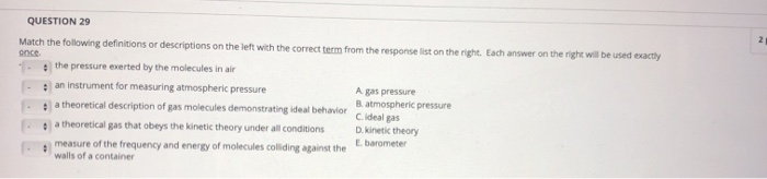 Solved QUESTION 29 Match the following definitions or | Chegg.com
