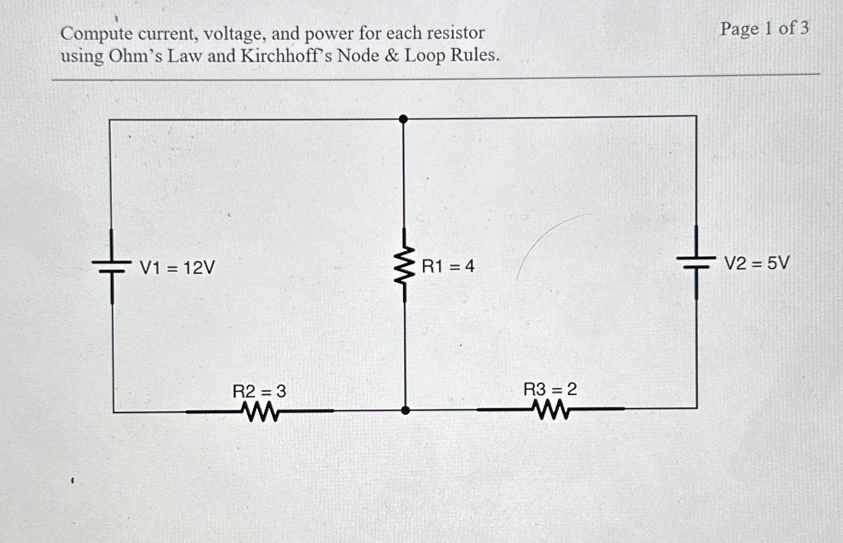 Solved Compute Current Voltage And Power For Each 