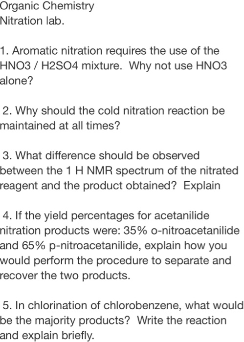 Solved Organic Chemistry Nitration lab. 1. Aromatic | Chegg.com