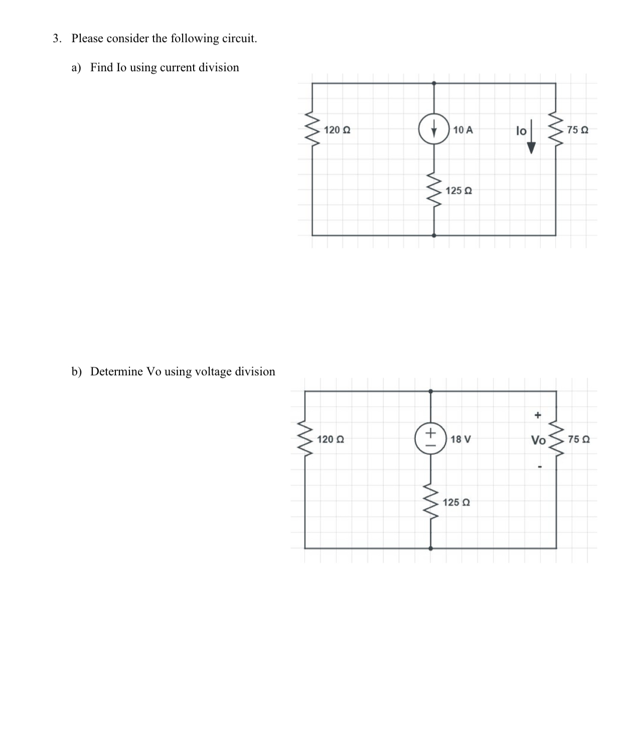 Solved 3) ﻿Please consider the following circuit.a) ﻿Find Io | Chegg.com