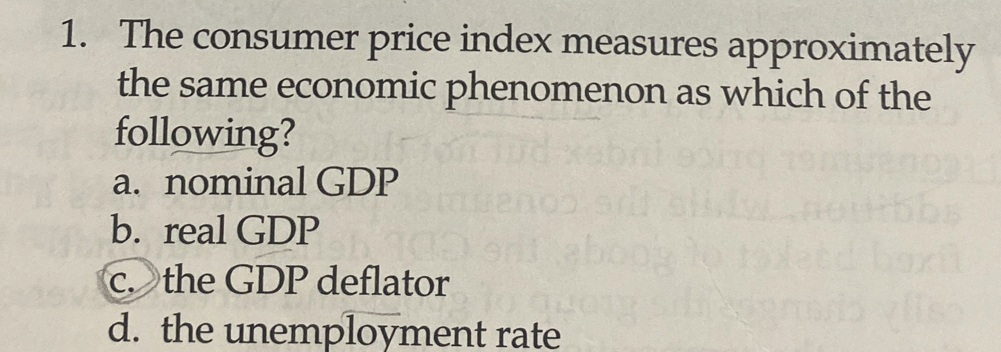 Solved The consumer price index measures approximately the | Chegg.com