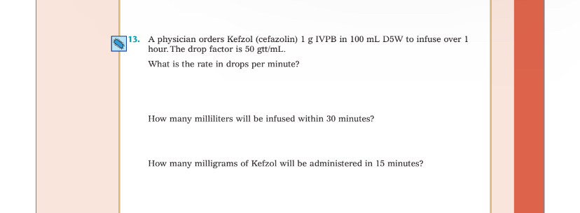 Solved A physician orders Kefzol (cefazolin) 1 g IVPB in | Chegg.com Solved A physician orders Kefzol (cefazolin) 1 g IVPB in | Chegg.com