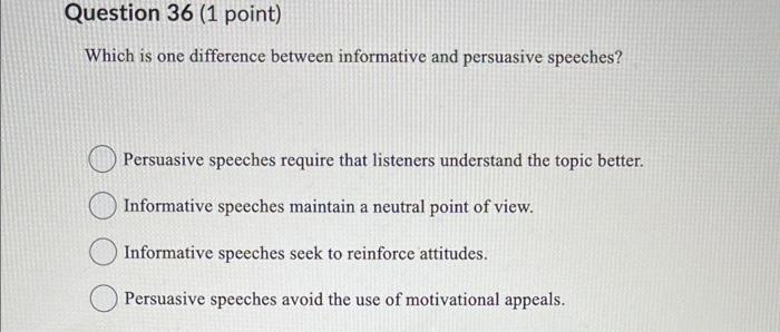 Which is one difference between informative and | Chegg.com