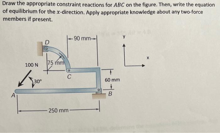 Solved Draw the appropriate constraint reactions for ABC on | Chegg.com