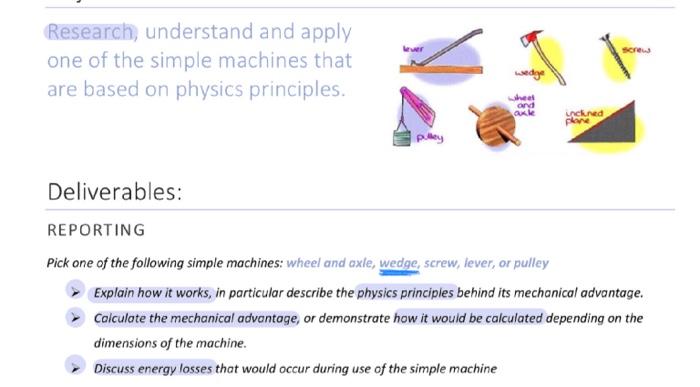 Solved Research, understand and apply one of the simple | Chegg.com