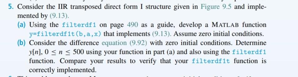 5. Consider the IIR transposed direct form I | Chegg.com