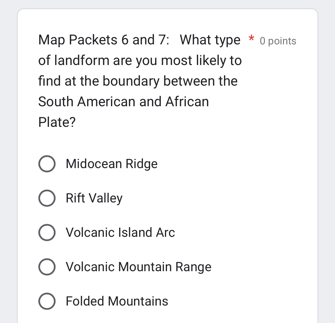 Solved Map Packets 6 ﻿and 7: What type0 ﻿pointsof landform | Chegg.com