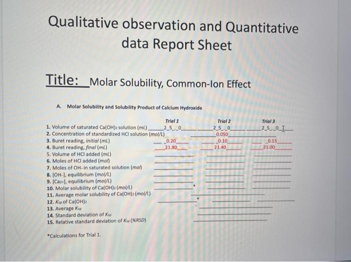 Solved Qualitative observation and Quantitative data Report | Chegg.com