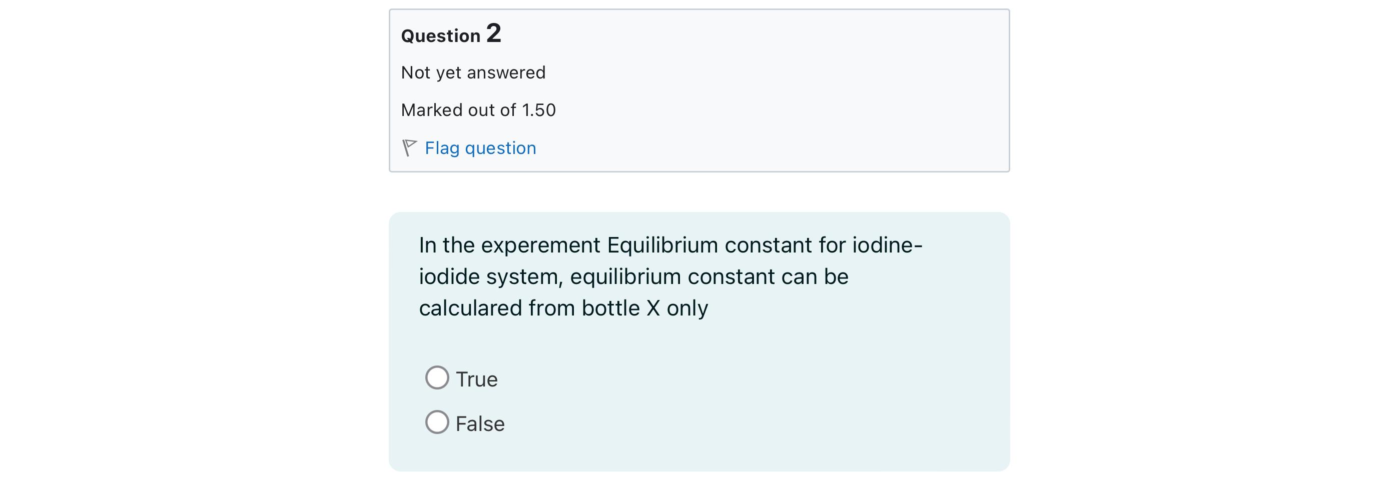 Solved Question 2Not yet answeredMarked out of 1.50P Flag | Chegg.com