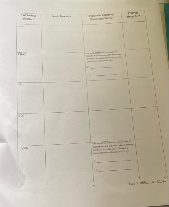 Solved covalent bonding lewis structures lab | Chegg.com