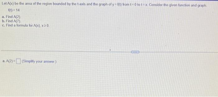 Solved Let A(x) be the area of the region bounded by the | Chegg.com