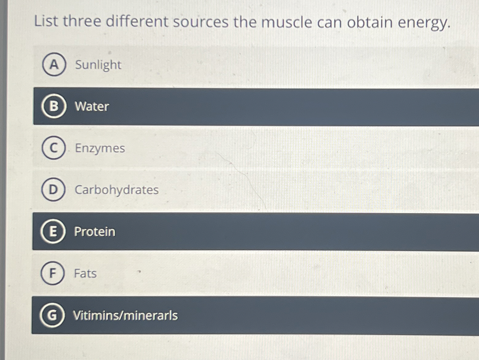 Solved List three different sources the muscle can obtain | Chegg.com