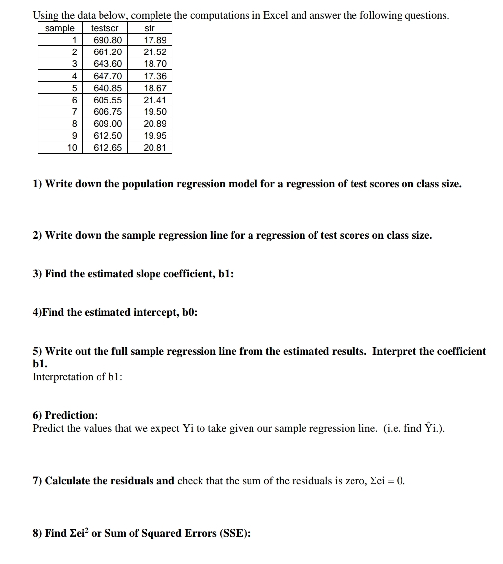 Solved Using the data below, complete the computations in | Chegg.com