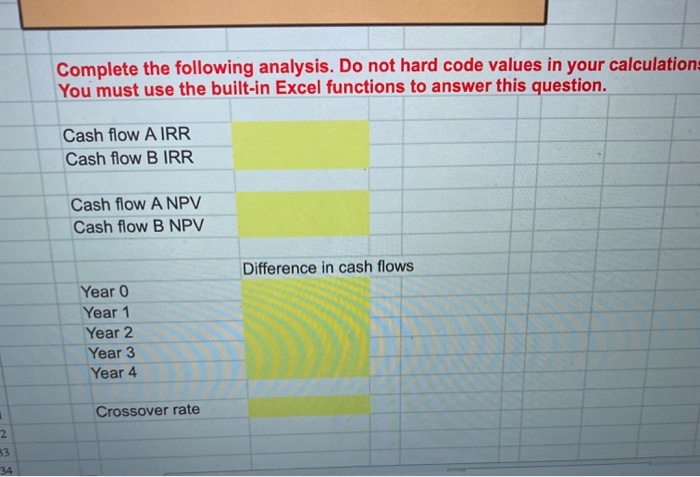 Solved ? - Calculating NPV, IRR, and the crossover rate - | Chegg.com