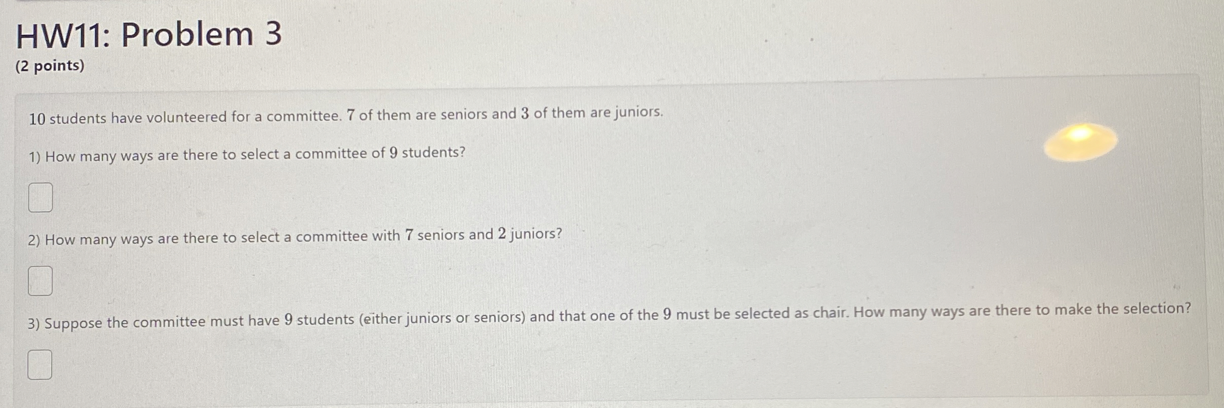 Solved HW11: Problem 3(2 ﻿points)10 ﻿students have | Chegg.com