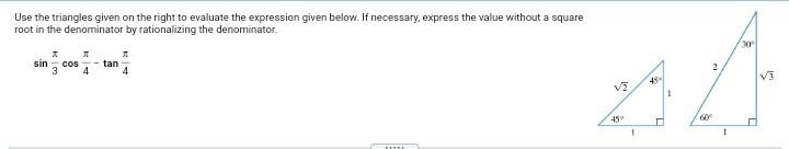 Solved Use the triangles given on the right to evaluate the | Chegg.com
