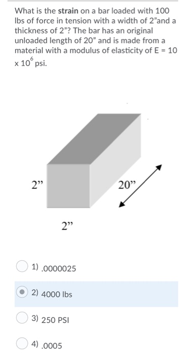 Solved What is the new loaded length of a bar loaded with | Chegg.com