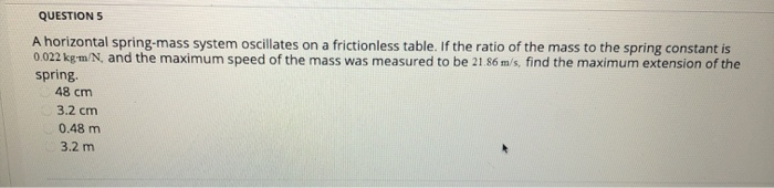 Solved QUESTIONS A horizontal spring-mass system oscillates | Chegg.com