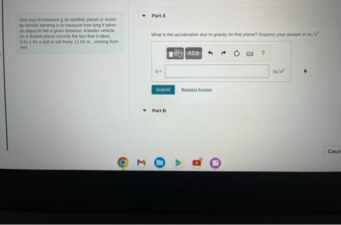 Solved One way to measure g on another planet of moon by | Chegg.com
