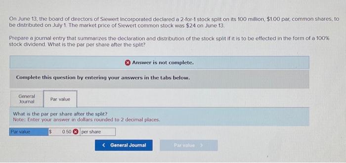 Solved On June 13, the board of directors of Siewert | Chegg.com
