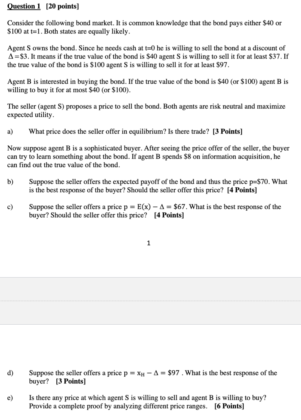 Solved d) ﻿Suppose the seller offers a price | Chegg.com