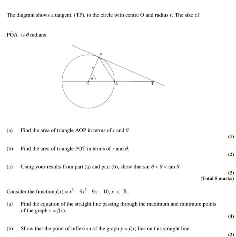 Solved The diagram shows a tangent, (TP), to the circle with | Chegg.com