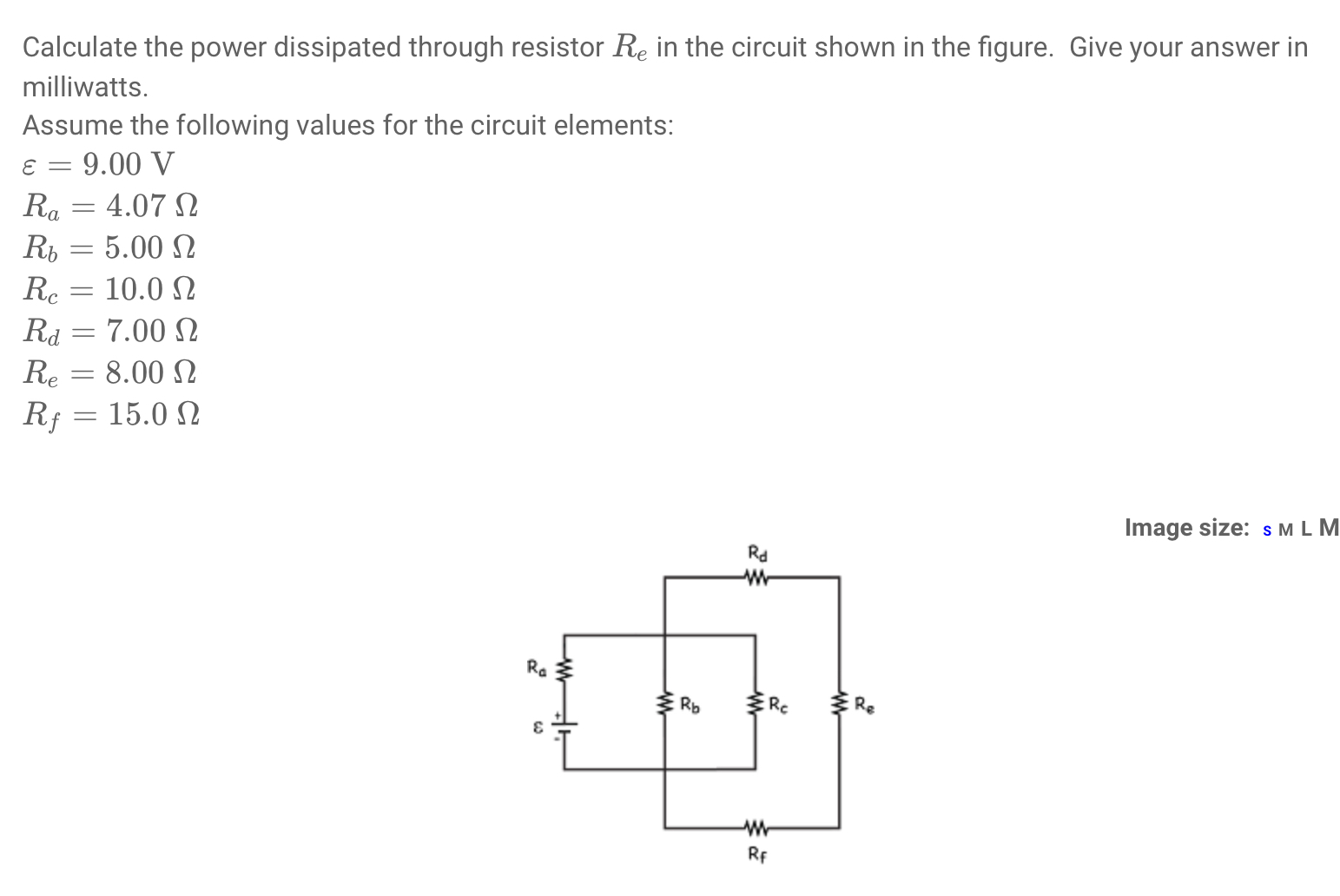 Solved Calculate the power dissipated through resistor Re | Chegg.com