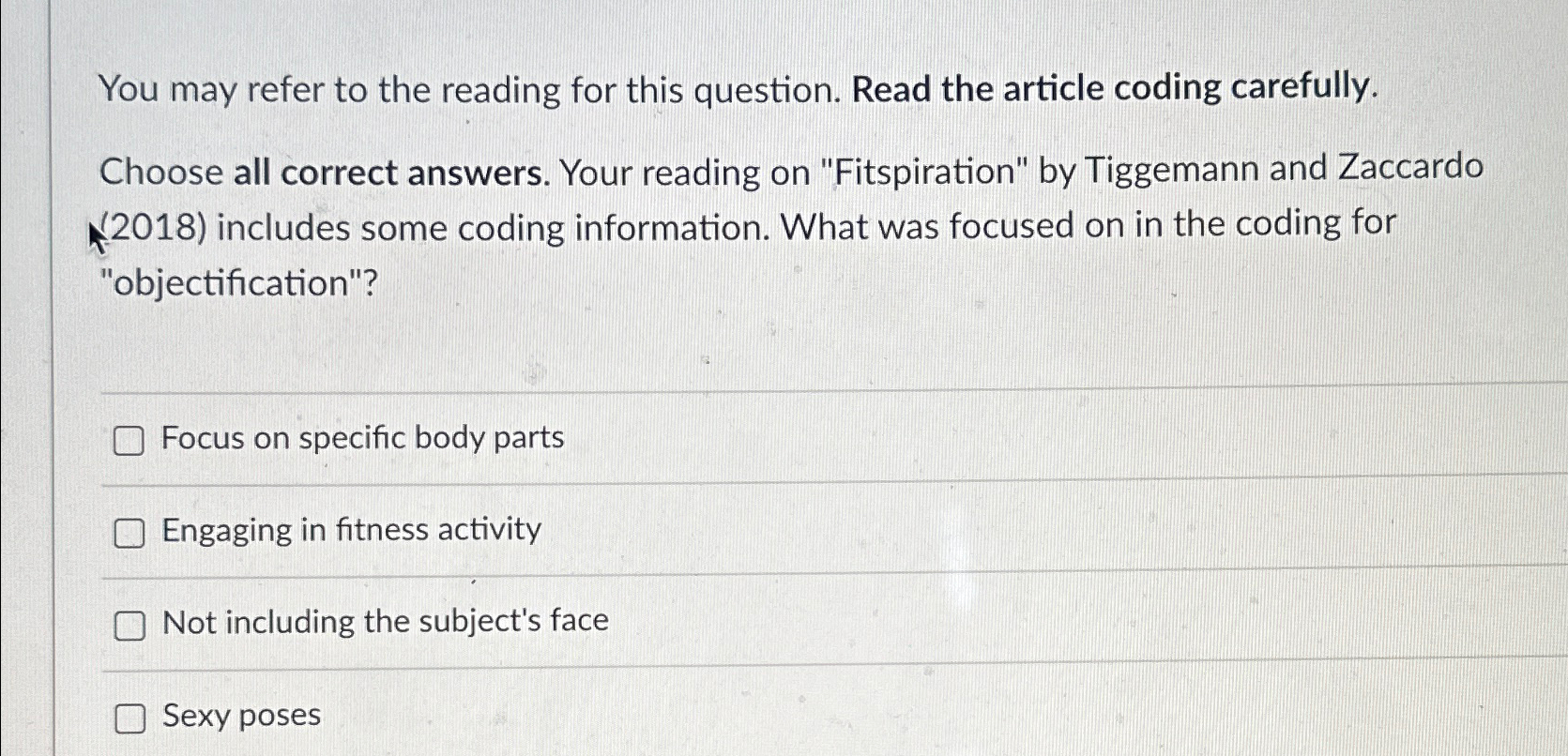Solved You may refer to the reading for this question. Read | Chegg.com
