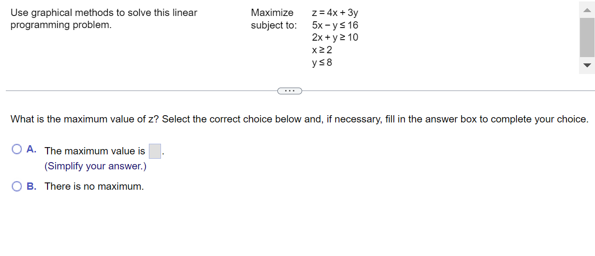 Solved Use Graphical Methods To Solve This Linearprogramming 