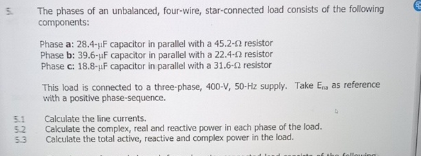 Solved The phases of an unbalanced, four-wire, | Chegg.com