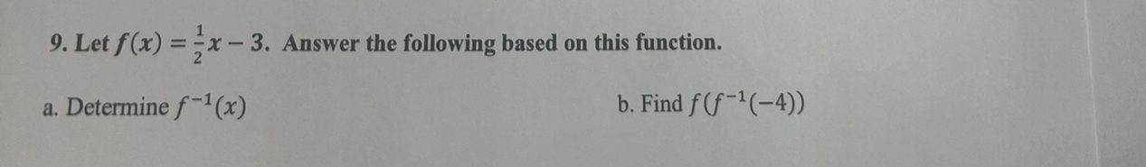 Solved Let f(x)=12x-3. ﻿Answer the following based on this | Chegg.com