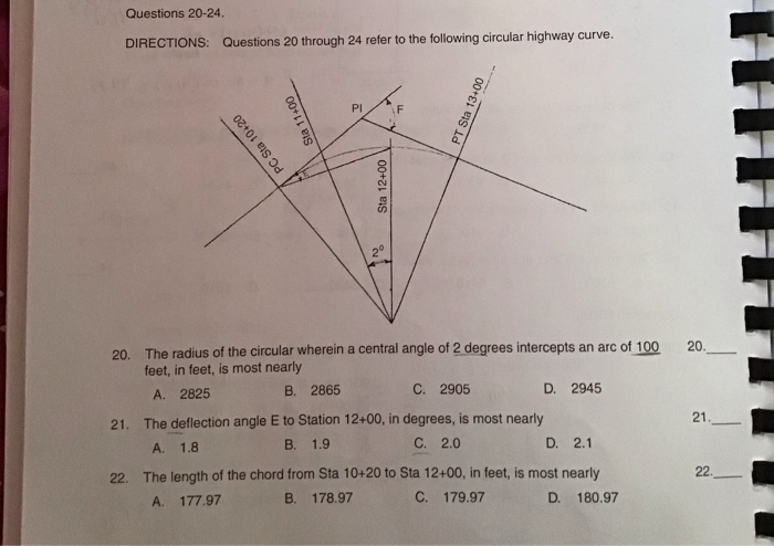 Solved Questions 20-24 DIRECTIONS: Questions 20 through 24 | Chegg.com