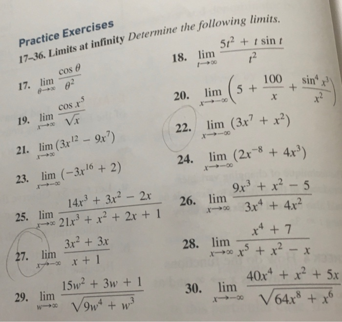 Solved Practice Exercises 17 36 Limits At Infinity Chegg Solved Practice Exercises 17 36 Limits At Infinity Chegg