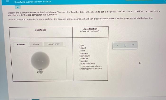 Solved Classifying substances from a sketch Classify the | Chegg.com
