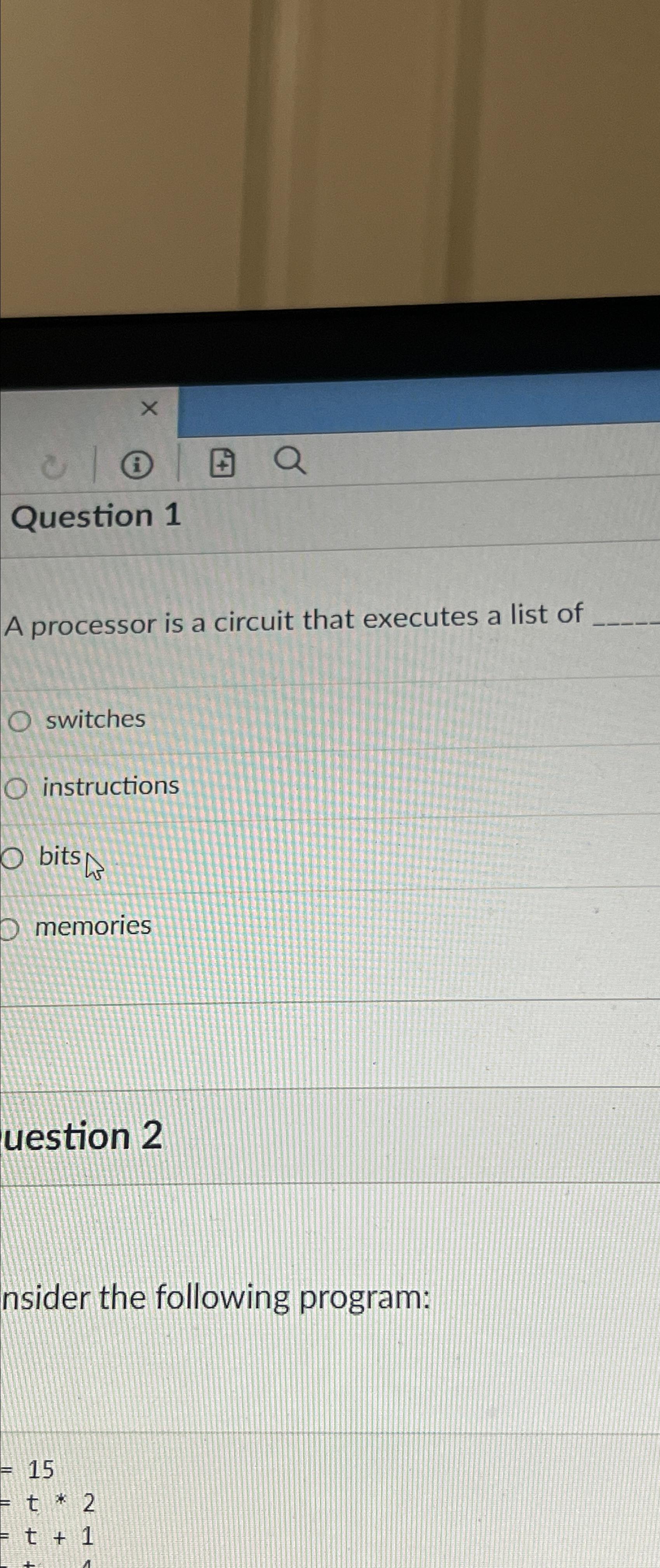 Solved Question 1a Processor Is A Circuit That Executes A