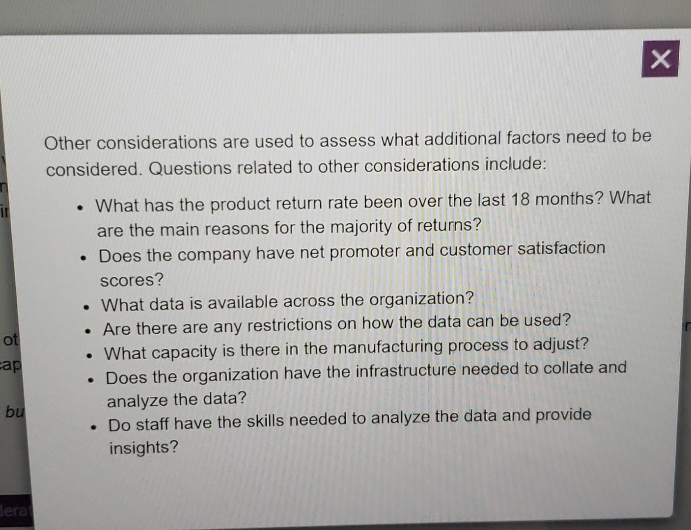 Solved Having assessed what data is available to help answer | Chegg.com