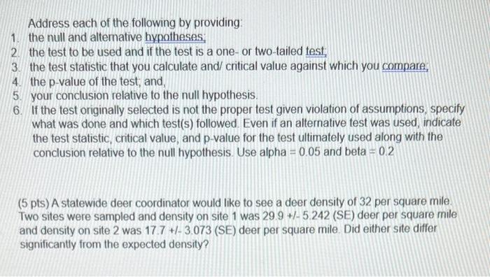 Solved Address each of the following by providing: 1. the | Chegg.com
