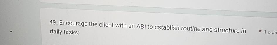 Solved Encourage the client with an ABI to establish routine | Chegg.com