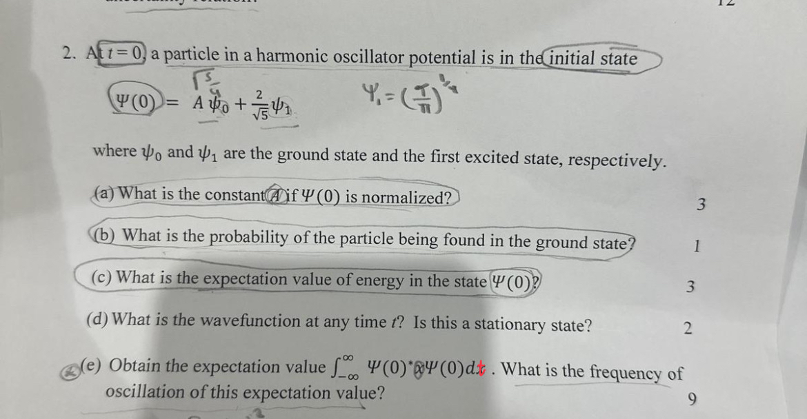 Solved At t=0, ﻿a particle in a harmonic oscillator | Chegg.com