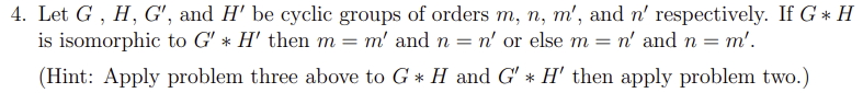 Solved Algebraic Topology: Let G,H,G', ﻿and H' ﻿be cyclic | Chegg.com