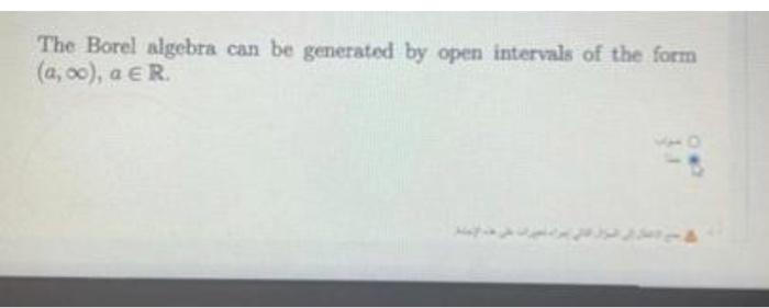 Solved The Borel algebra can be generated by open intervals | Chegg.com