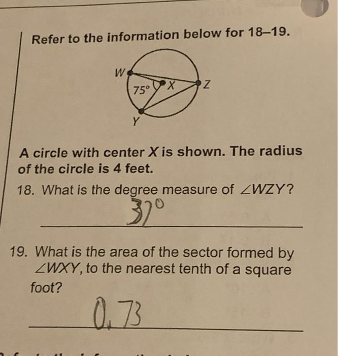 Solved Refer to the information below for 18−19. A circle | Chegg.com