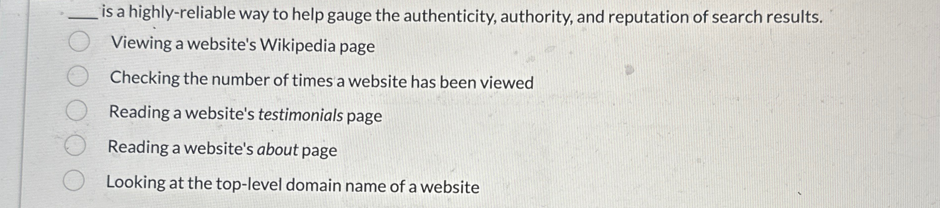 Solved is a highly-reliable way to help gauge the | Chegg.com