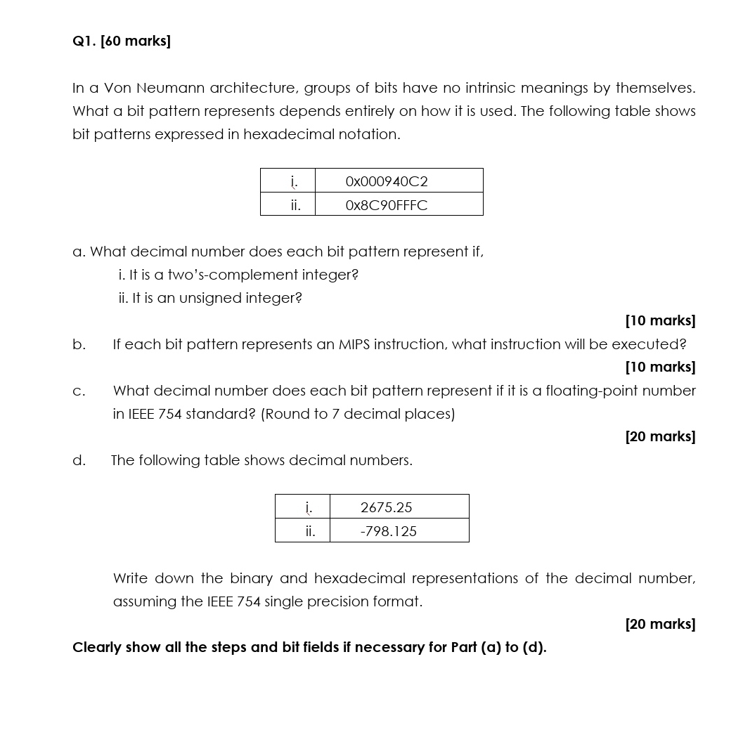 Solved Q1. [60 ﻿marks]In a Von Neumann architecture, groups | Chegg.com
