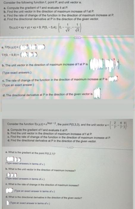 Solved Consider the following function 1 , point P, and unit | Chegg.com