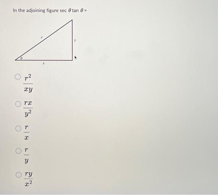 Solved In the adjoining figure secθtanθ= | Chegg.com