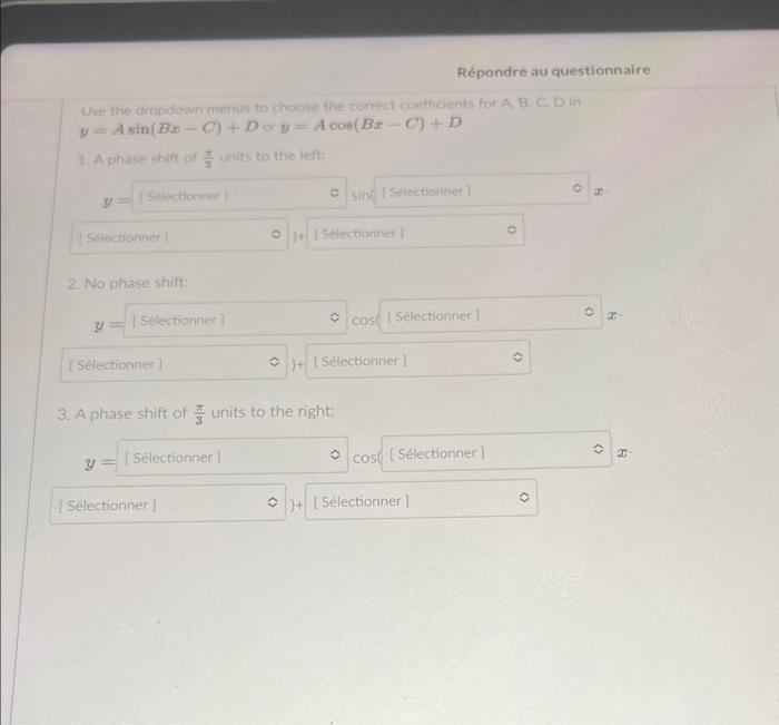 Solved Create three possible trigonometric functions for the | Chegg.com