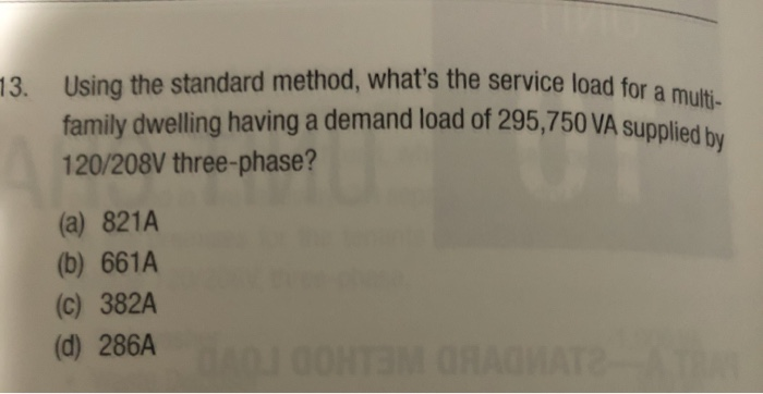 Solved 13. Using the standard method, what's the service | Chegg.com
